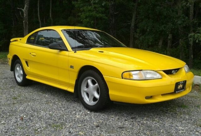 94 MUSTANG GT 5 SPEED MANUAL LOW MILES YELLOW NO ReSERVE NJ NY PA CT ...